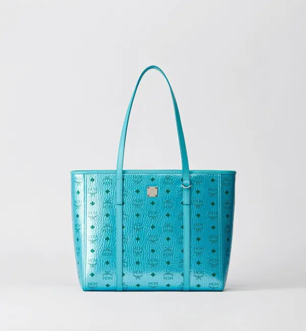 Mcm Toni Top-zip Shopper - Blue Ceramic