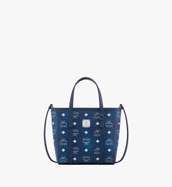 Mcm Toni Top-zip Visetos Shopper - Blue Visetos