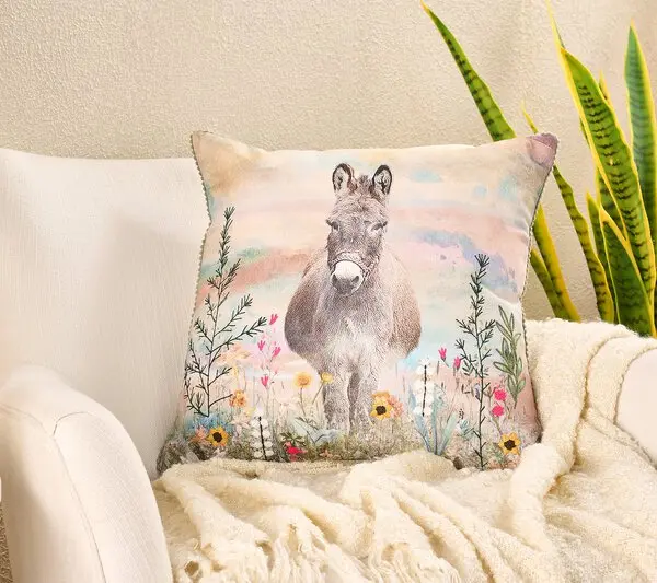 SISTER ROAD BY JG Majestic Floral Donkey Pillow - One-color