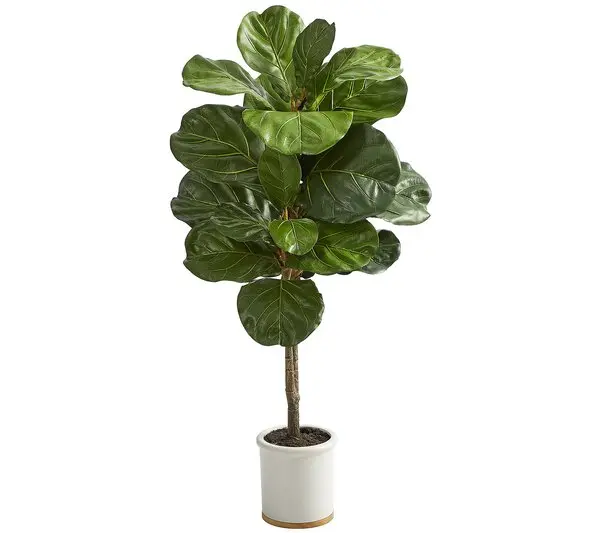 NEARLY NATURAL 3.5' Fiddle Leaf Artificial Tree In Planter - One-color