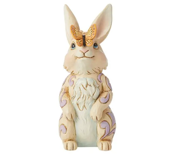 JIM SHORE Mini Bunny With Butterfly - One-color