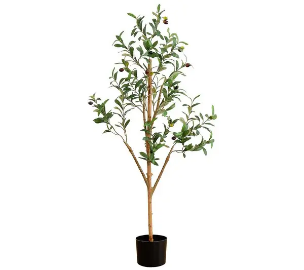 NEARLY NATURAL 4' Artificial Olive Tree With Na Tural Trunk - One-color