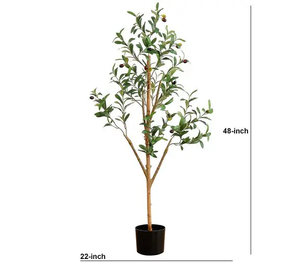 NEARLY NATURAL 4' Artificial Olive Tree With Na Tural Trunk