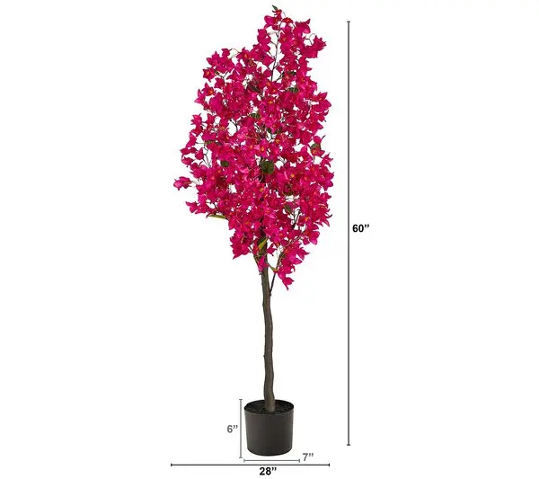 NEARLY NATURAL 5' Bougainvillea Artificial Tree