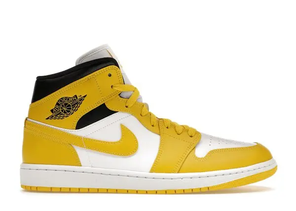 JORDAN 1 Mid Sneakers - White/vivid Sulfur/black