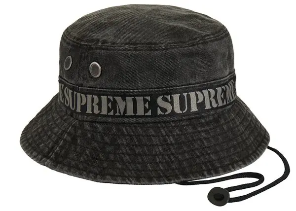Supreme Stencil Webbing Boonie - Black