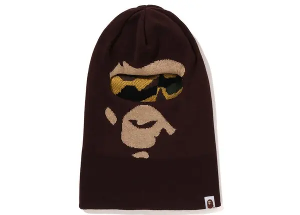 BAPE Ape Head Reversible Knit Balaclava - Brown