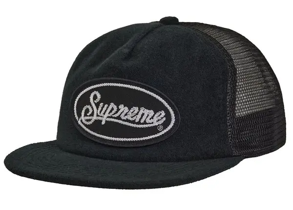 Supreme Terry Mesh Back 5-panel Cap - Black