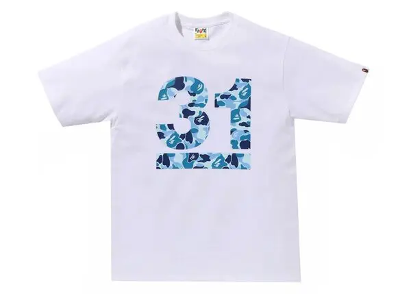 A BATHING APE 31st Anniversary Abc Camo Tee Shirt - White/blue