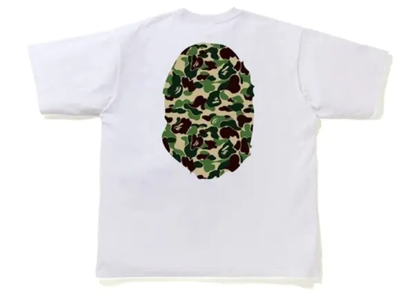 A BATHING APE Abc Camo Big Ape Head Relaxed Tee Shirt - White/green
