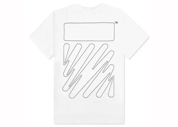 Off-White Off Wave Outline Diag Slim Short Sleeve Tee Shirt - White