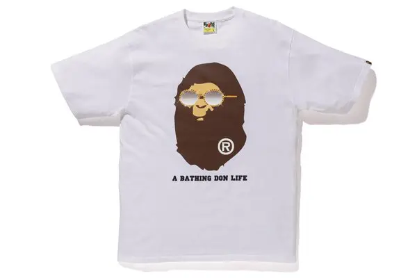 A BATHING APE X Big Sean Swarovski Ape Head Tee Shirt - White