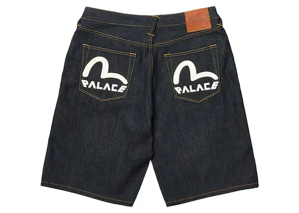 PALACE X Evisu Denim Shorts - Raw