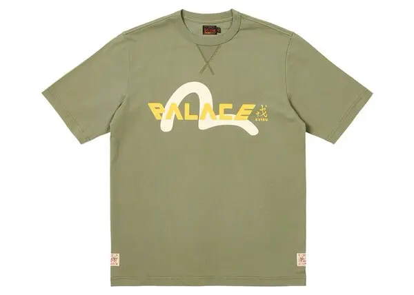 PALACE X Evisu Logo T-shirt - Olive