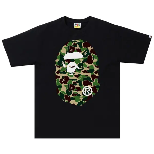 A BATHING APE Abc Camo Big Ape Head Tee - Black