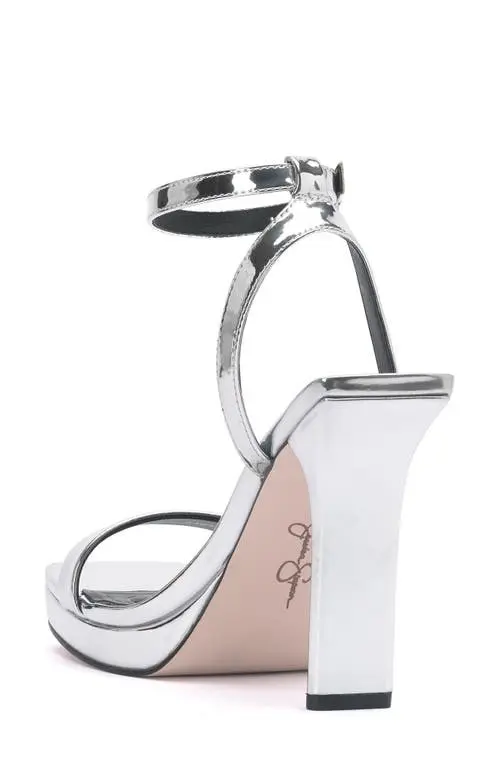 Jessica Simpson Ankle Strap Platform Sandals - Silver 01