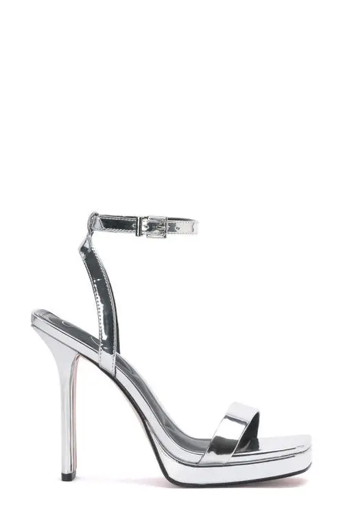 Jessica Simpson Ankle Strap Platform Sandals - Silver 01