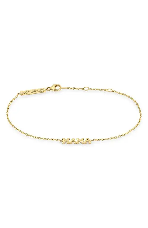 Zoe Chicco Mama Pendant Bracelet - Yellow Gold