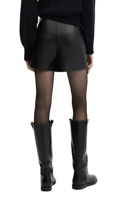 Mango Faux Leather Knot Skort