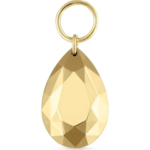 MARIA TASH Faceted Pear Charm Pendant - Yellow Gold