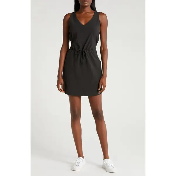 FREE FLY Breeze Drawstring Waist Dress - Black