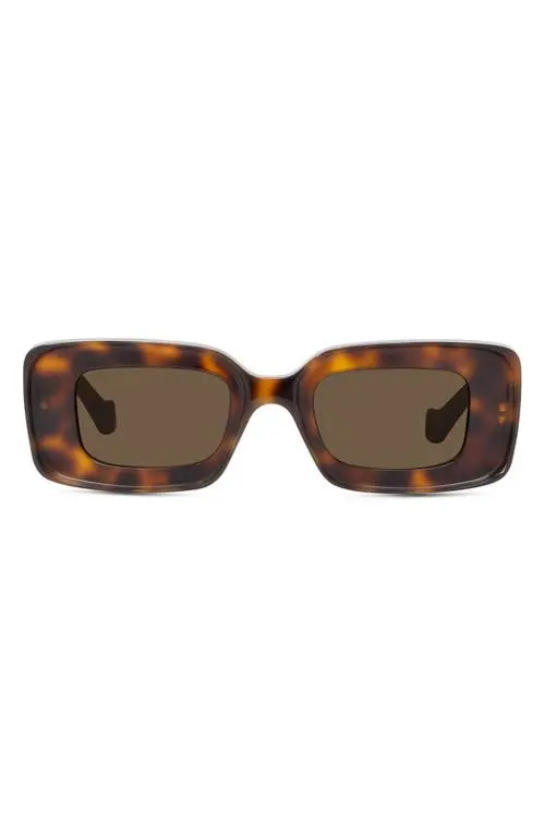 Loewe Chunky Anagram Rectangular Sunglasses - Dark Havana /brown