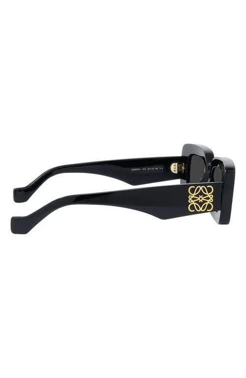 Loewe Chunky Anagram Rectangular Sunglasses - Shiny Black / Smoke