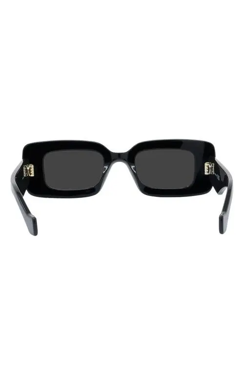 Loewe Chunky Anagram Rectangular Sunglasses - Shiny Black / Smoke