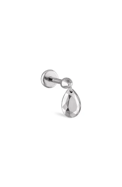 MARIA TASH Faceted Pear Single Stud Earring - White Gold