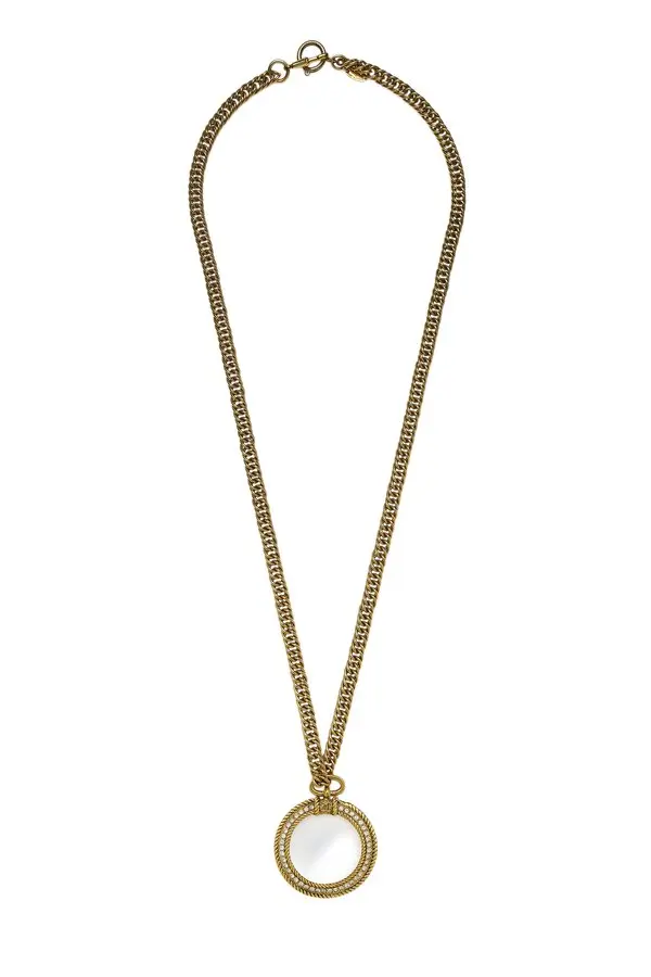 Chanel Crystal Monocle Necklace - Gold