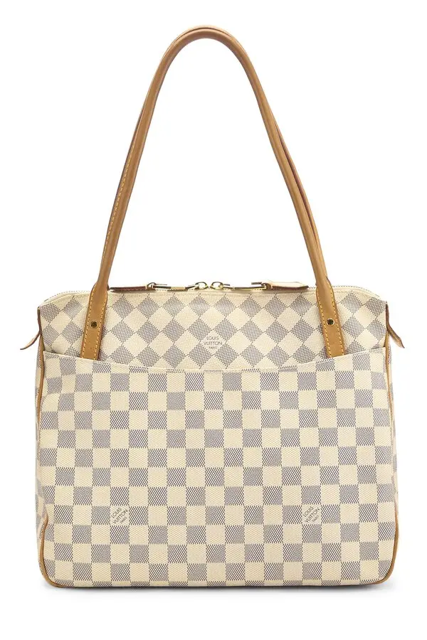 LOUIS VUITTON Damier Azur Figheri Tote - White