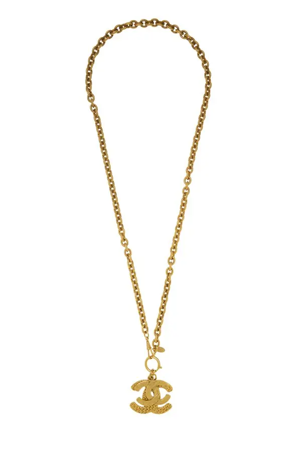 Chanel Quilted 'cc' Necklace - Gold