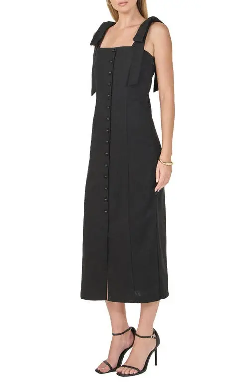 Endless Rose Tie Strap Linen Sundress