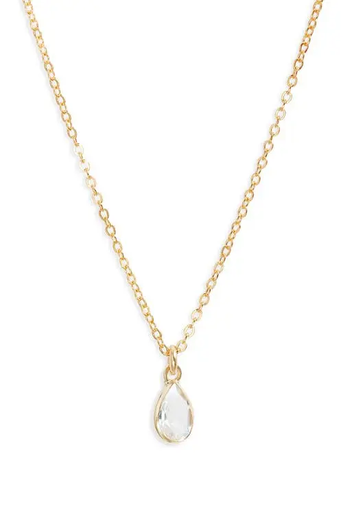 SET & STONES Everett White Topaz Pendant Necklace - Gold