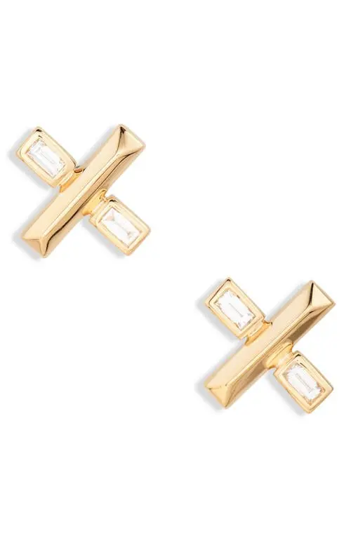 DANA REBECCA DESIGNS Reese Brooklyn Diamond X-stud Earrings - Yellow Gold/ Diamond