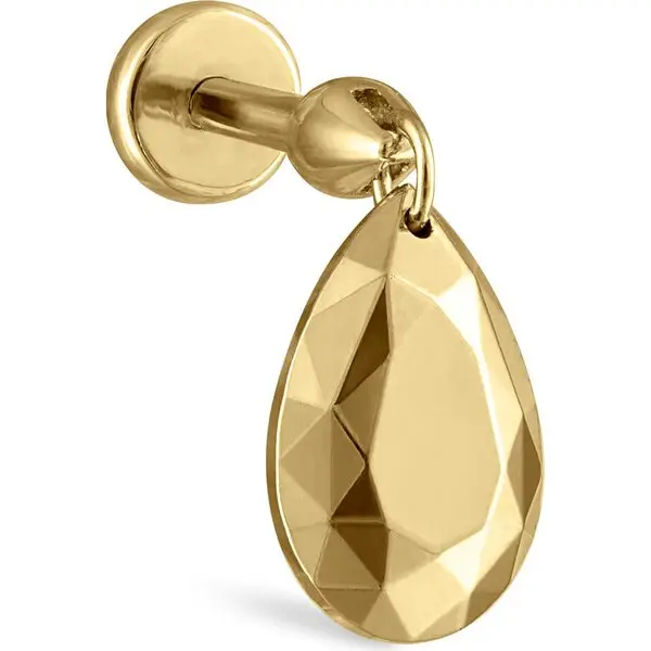 MARIA TASH Faceted Pear Single Stud Earring - Yellow Gold