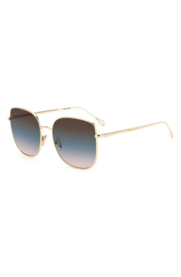 Isabel Marant 58mm Gradient Square Sunglasses - Rose Gold/ Rose Gold
