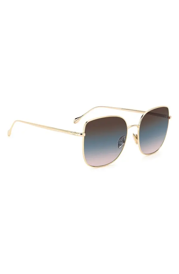 Isabel Marant 58mm Gradient Square Sunglasses - Rose Gold/ Rose Gold