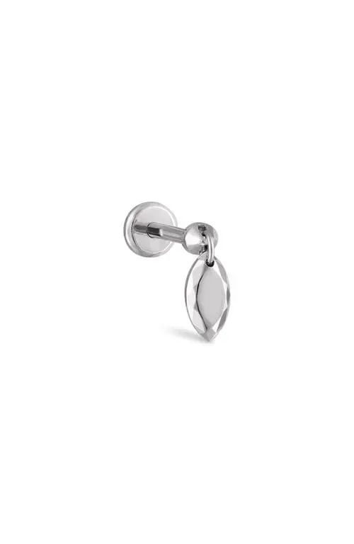 MARIA TASH Faceted Marquise Single Stud Earring - White Gold