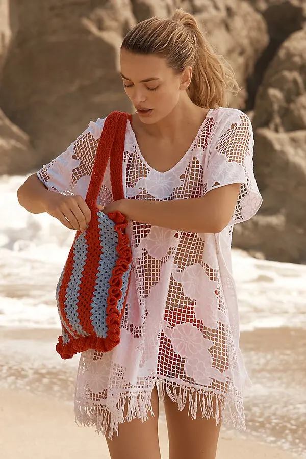 DAMSON MADDER Frill Crochet Bag