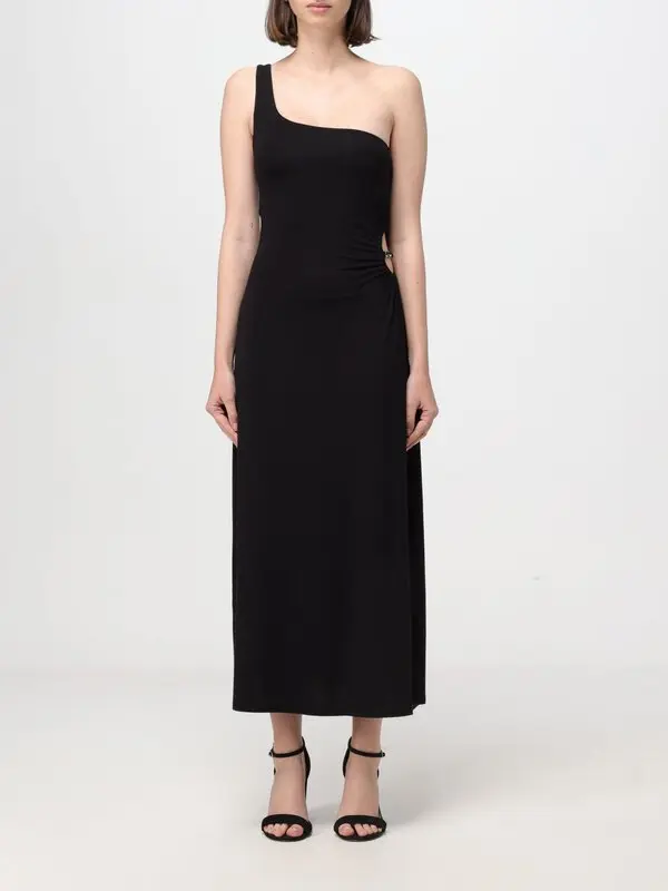 Karl Lagerfeld One Shoulder Ruched Midi Dress