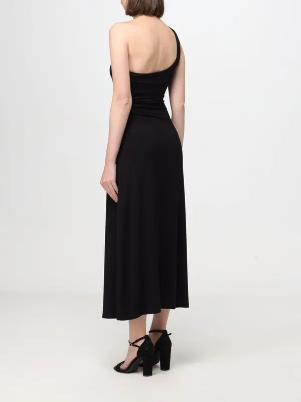 Karl Lagerfeld One Shoulder Ruched Midi Dress