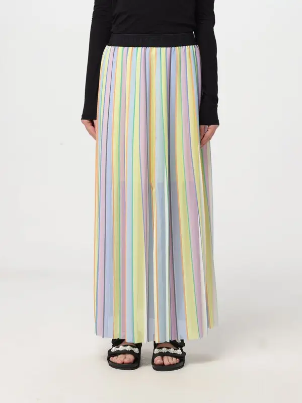 Karl Lagerfeld Pleated Stripe Maxi Skirt