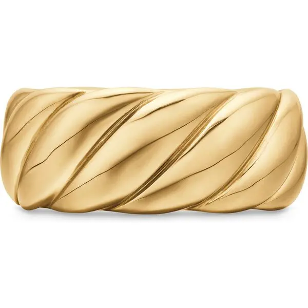 David Yurman Sculpted Cable Band Ring - 18k Yellow Gold