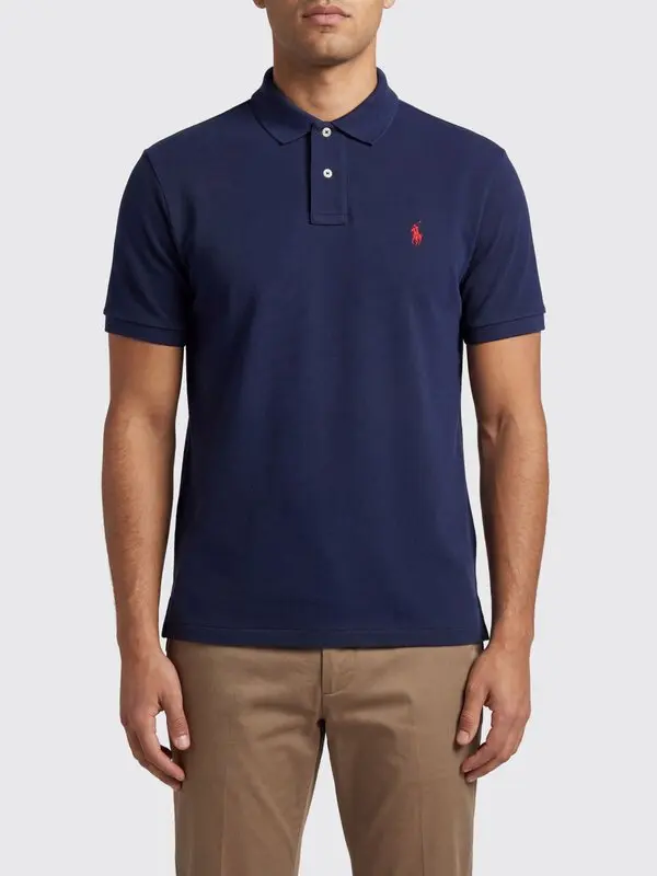 Polo Ralph Lauren Cotton Polo Shirt With Embroidered Logo - Navy