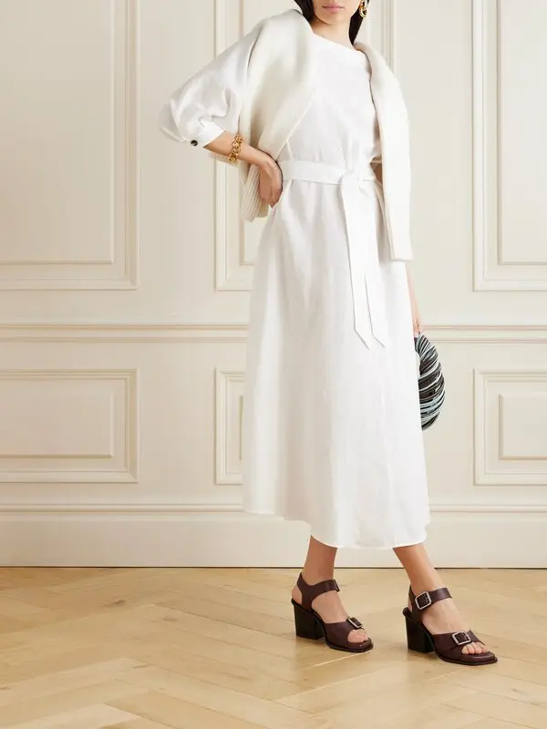Loro Piana Belted Linen Dress