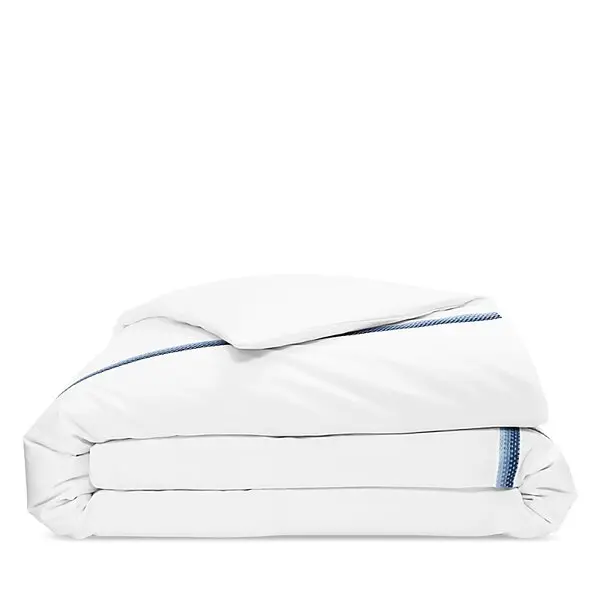 AMALIA HOME COLLECTION Douro Egyptian Cotton Duvet Cover - White/blue