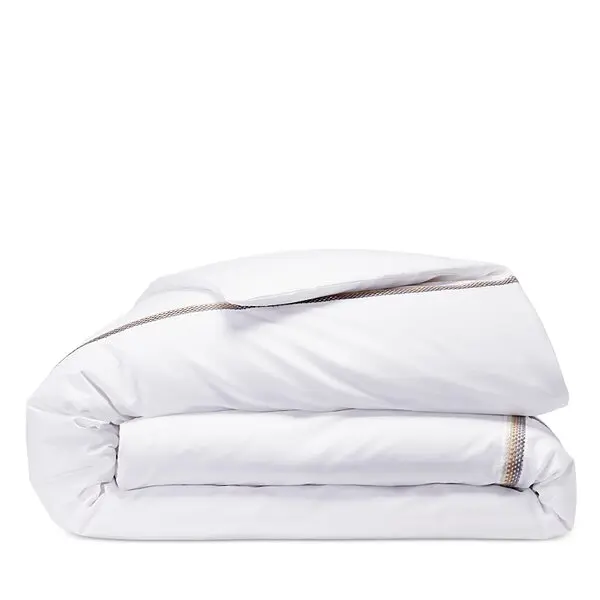 AMALIA HOME COLLECTION Douro Egyptian Cotton Duvet Cover - White/greige