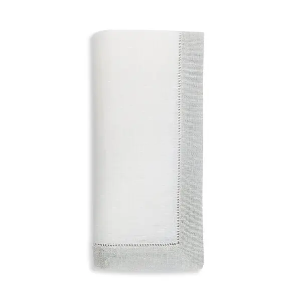 SFERRA Filetto Napkin, 6 X 9 - White/silver