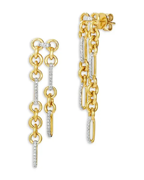Bloomingdale'S Diamond Chain Link Drop Earrings - Gold